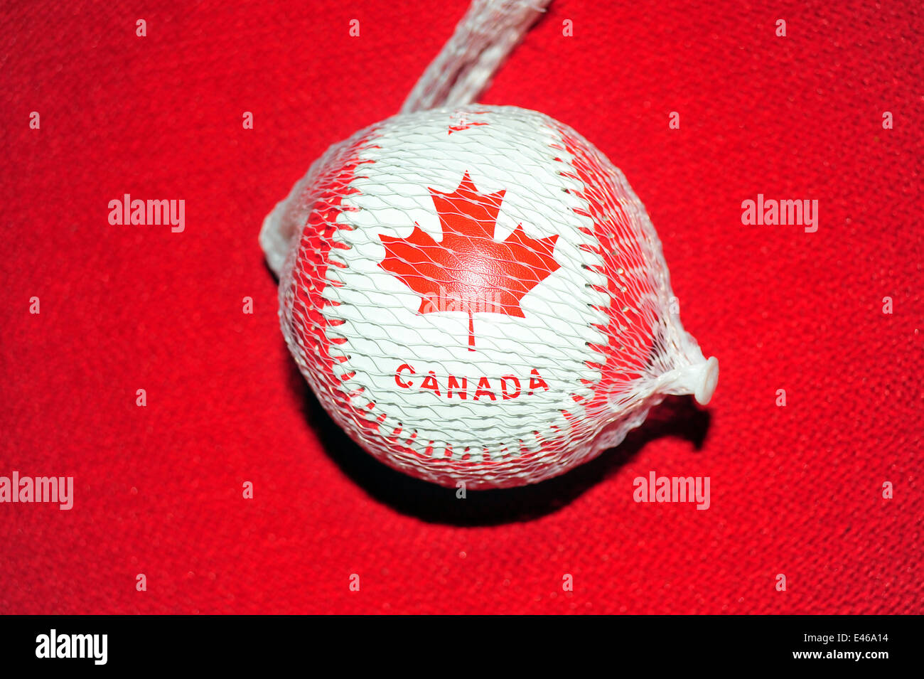 Image of the Canadian flag on a baseball Stock Photo - Alamy