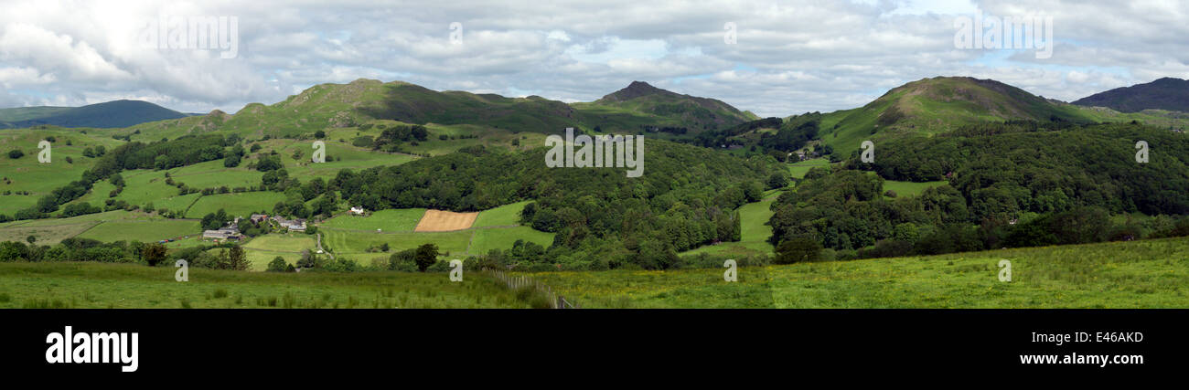 Panorama of west side of Dunnerdale, Duddon Valley, Lake District ...