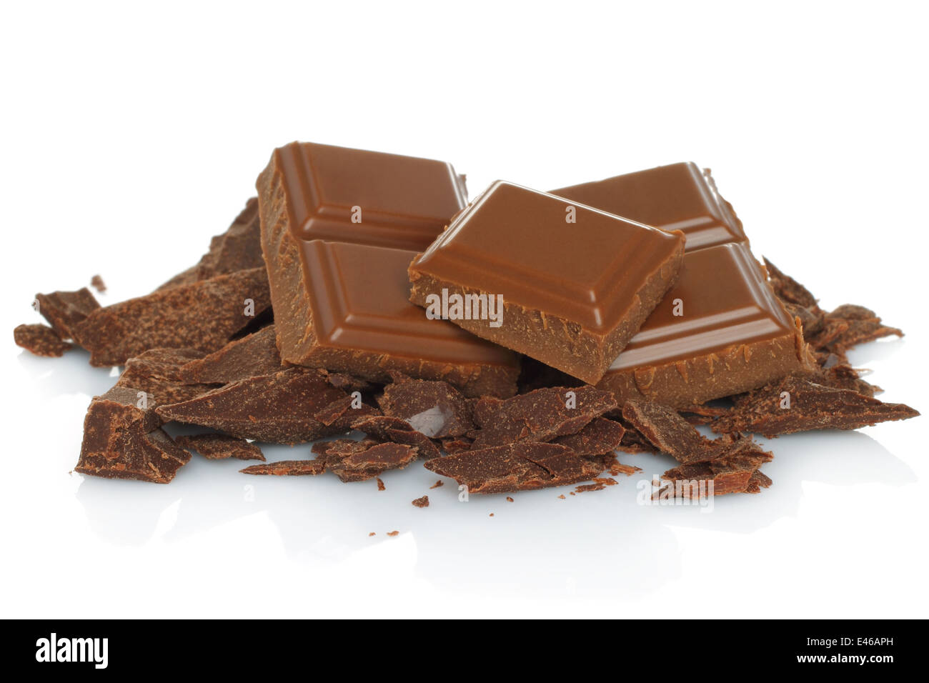 Broken chocolate bar isolated on white background Stock Photo - Alamy