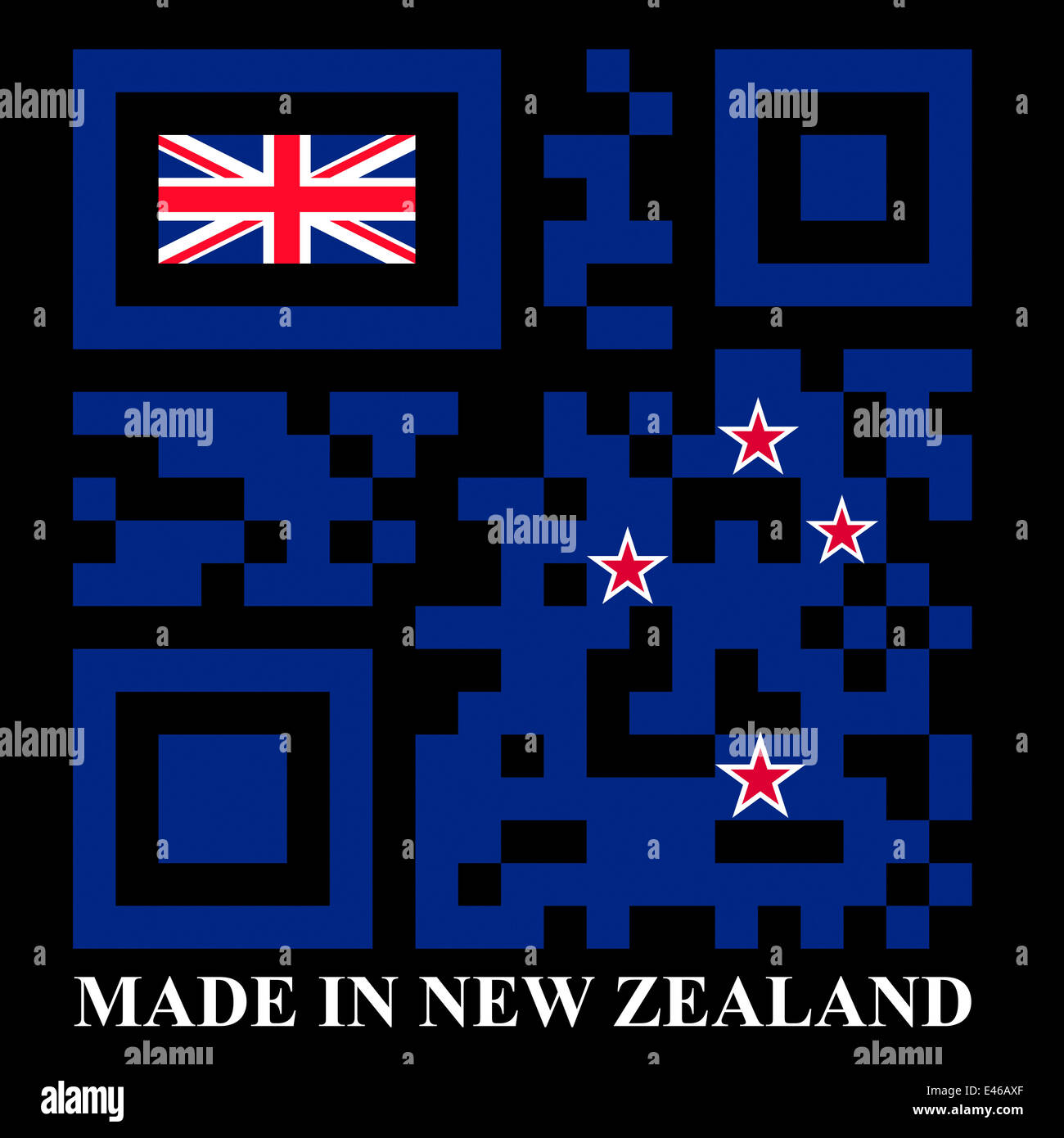 New Zealand QR code flag, vector Stock Photo - Alamy