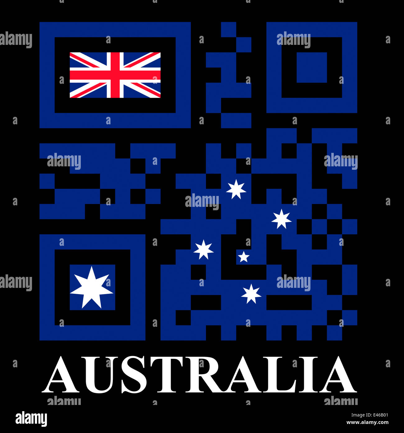 Australia QR code flag, vector Stock Photo - Alamy