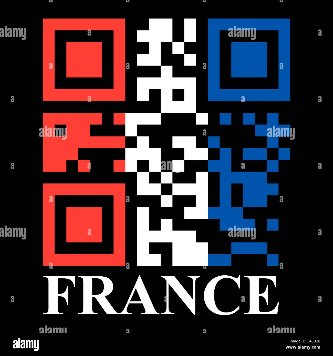 France QR code flag, vector Stock Photo - Alamy