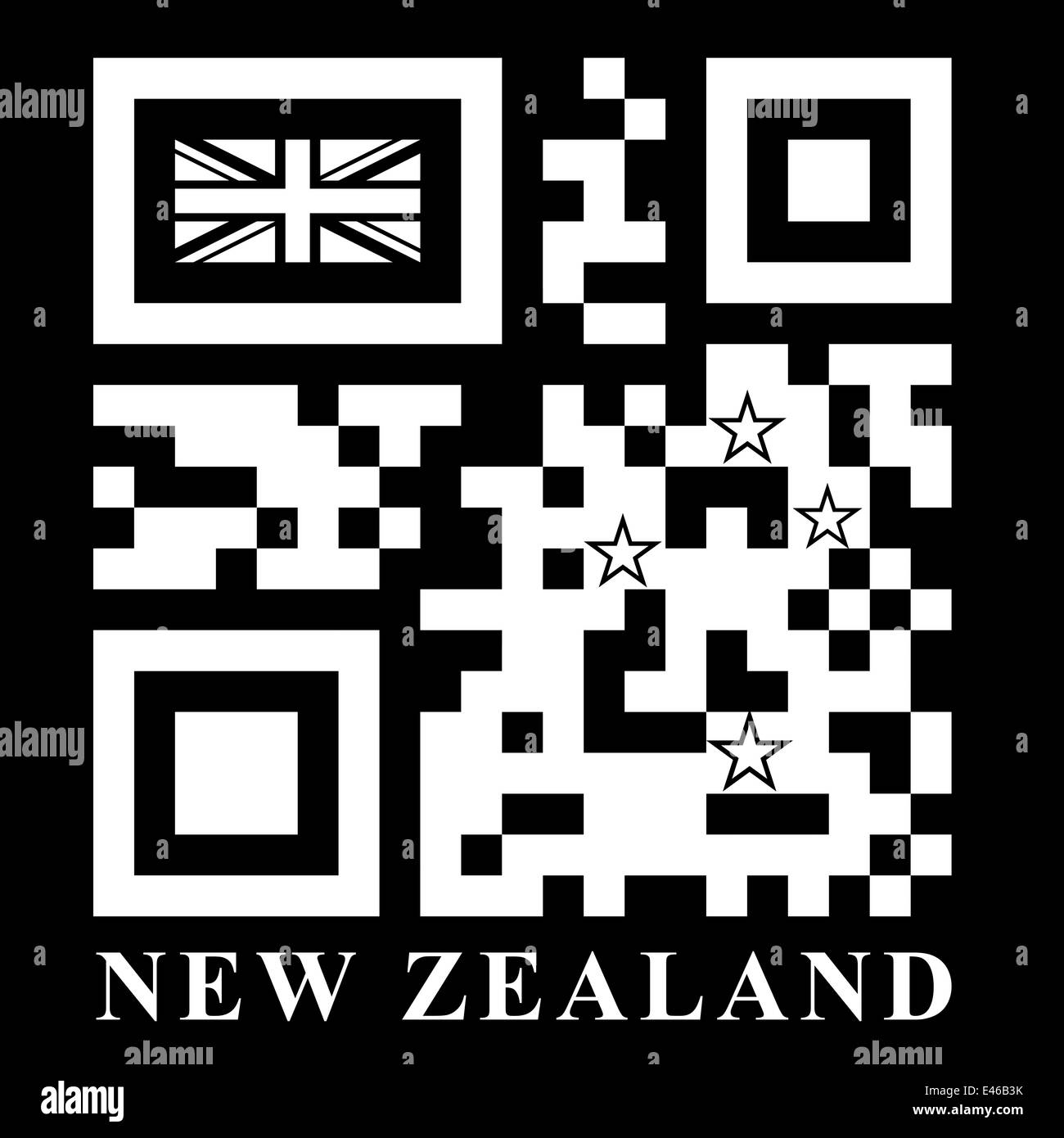 New Zealand QR code flag, vector Stock Photo - Alamy
