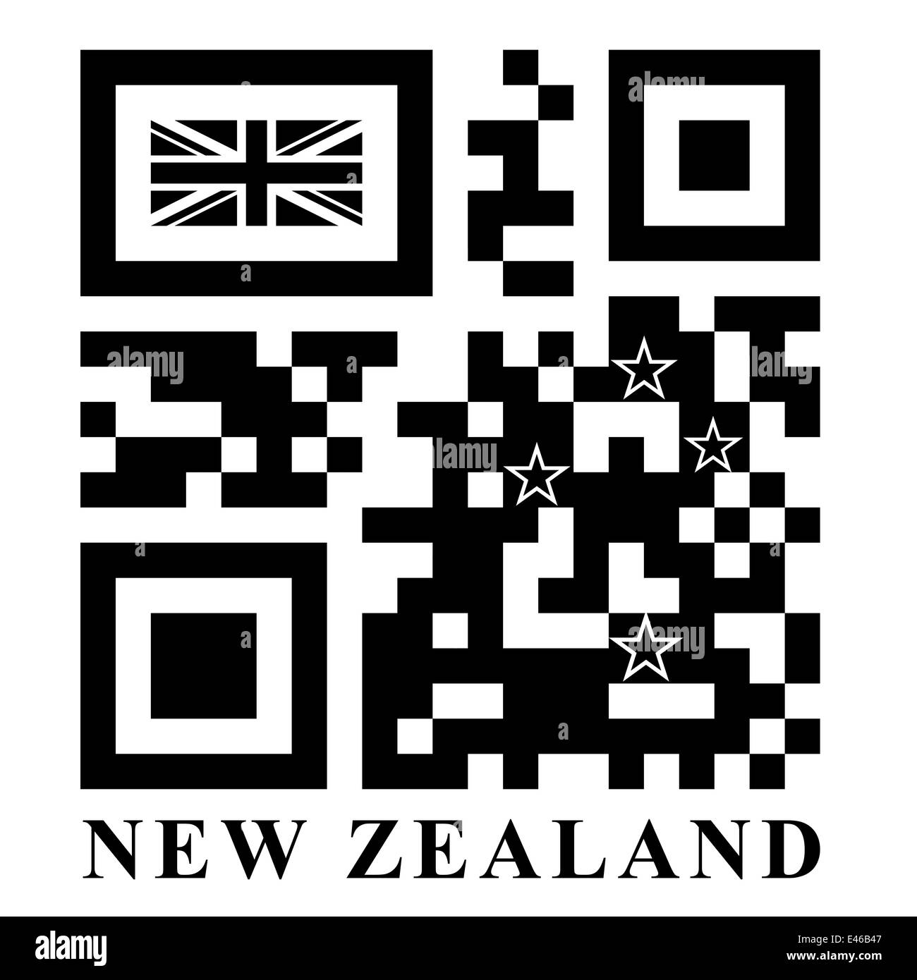 New Zealand QR code flag, vector Stock Photo - Alamy