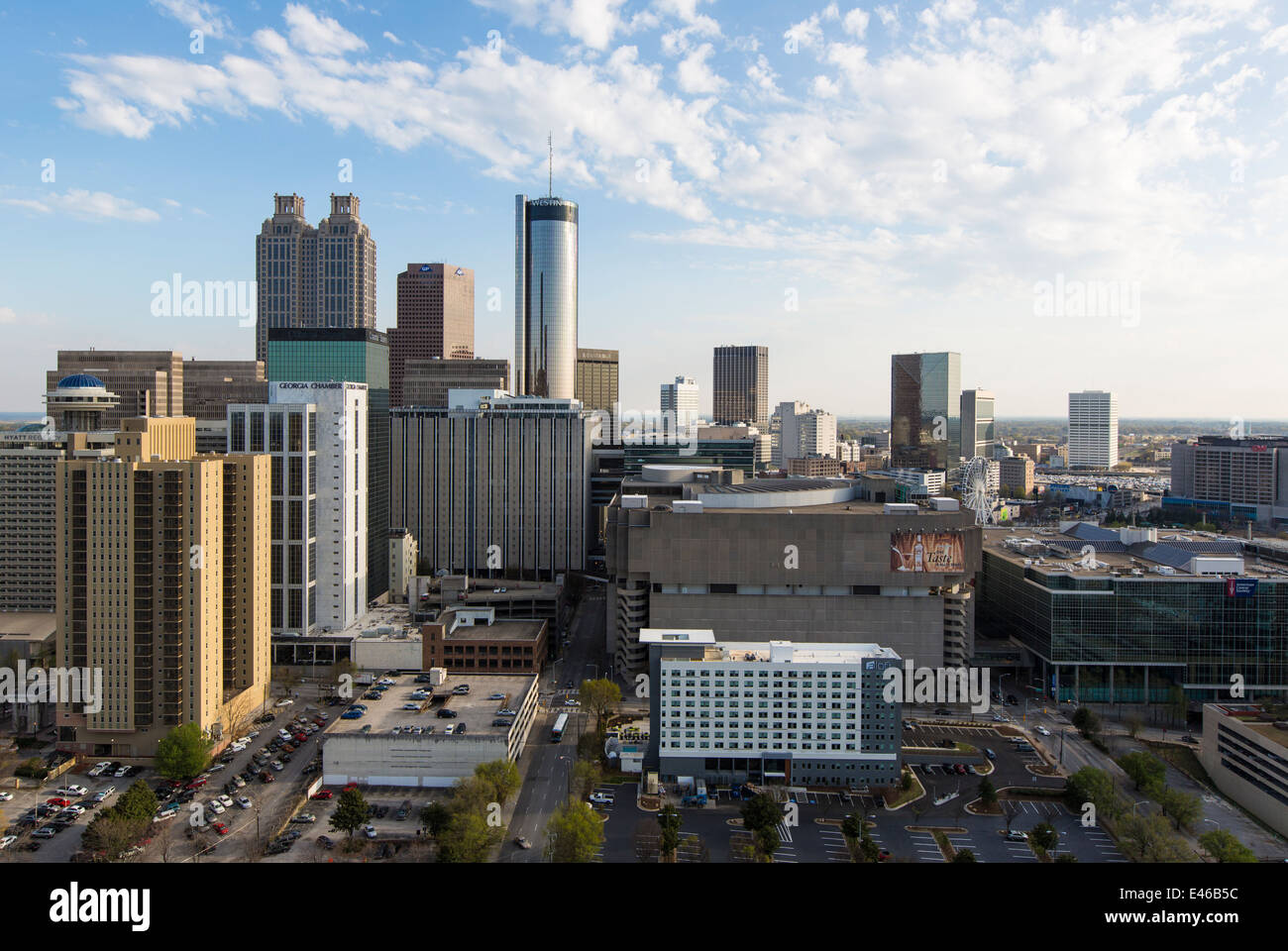 Elevated view over Downtown Atlanta skyline, Georgia, United States of ...