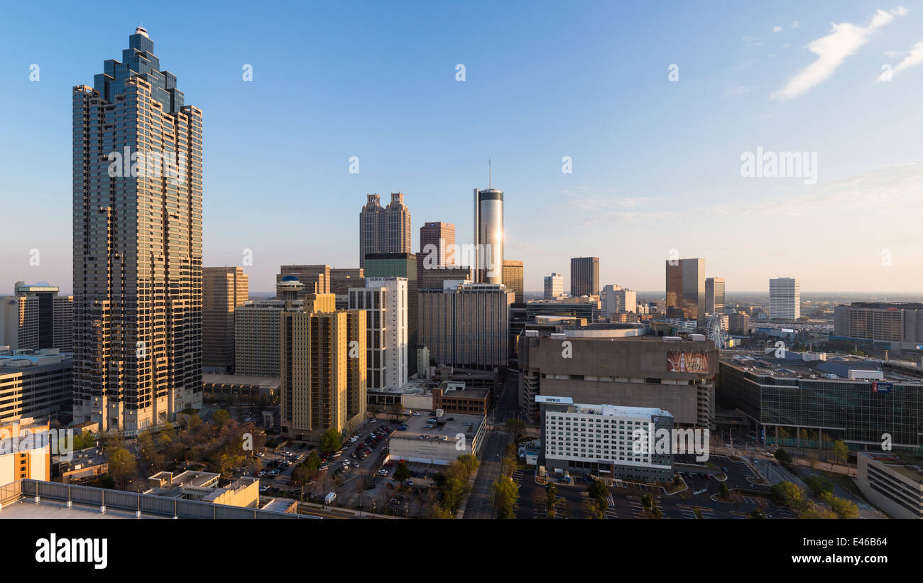 Elevated view over Downtown Atlanta skyline, Georgia, United States of ...