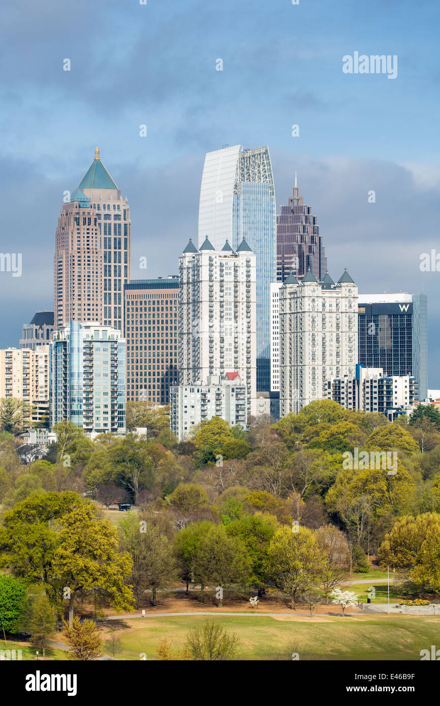 Midtown Skyline from Piedmont Park, Atlanta, Georgia, United States of ...