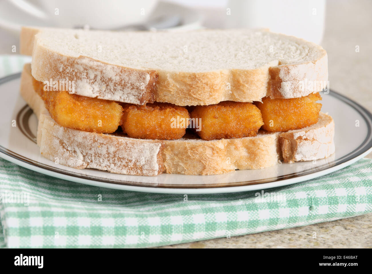 Fish Finger Sandwich a popular British comfort food Stock Photo - Alamy