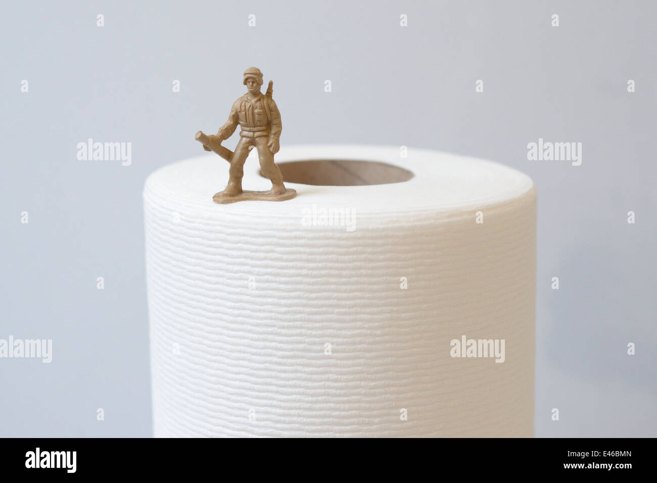 Toilet roll with action man figure Stock Photo - Alamy