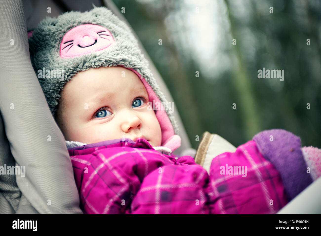 Child in blue stroller hi-res stock photography and images - Alamy