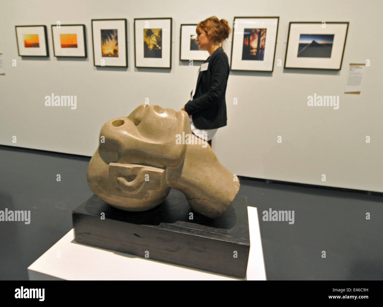 The sculpture 'Belsen Head' by Raymond Mason from the year 1945 is seen ...