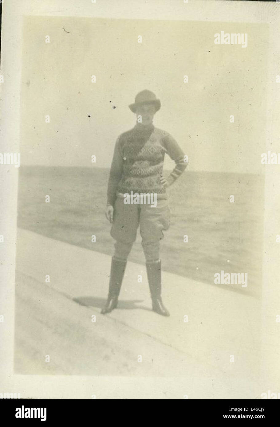 Helen Richey, a pioneering female aviator, is depicted in a 1930s ...