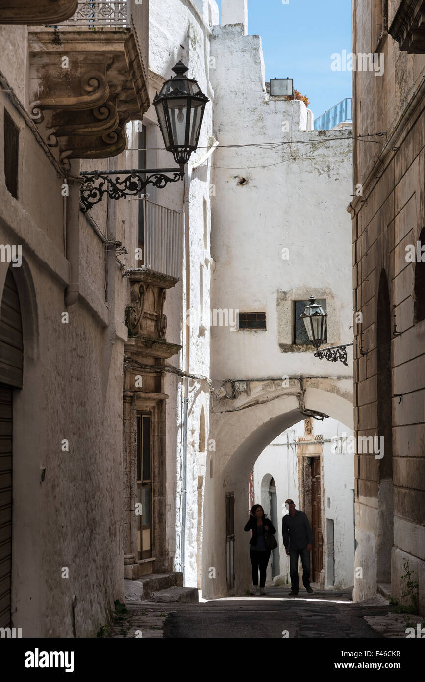 Medieval whitewashed streets of Ostuni, Puglia, Italy Stock Photo - Alamy
