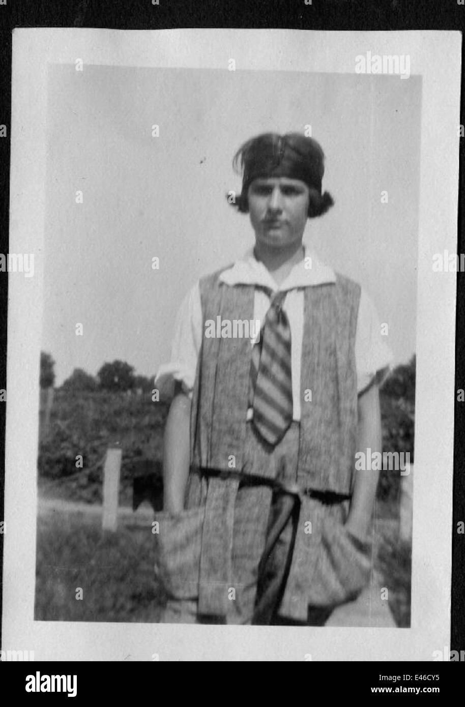 Helen Richey, a pioneering aviator, is captured outdoors wearing a ...