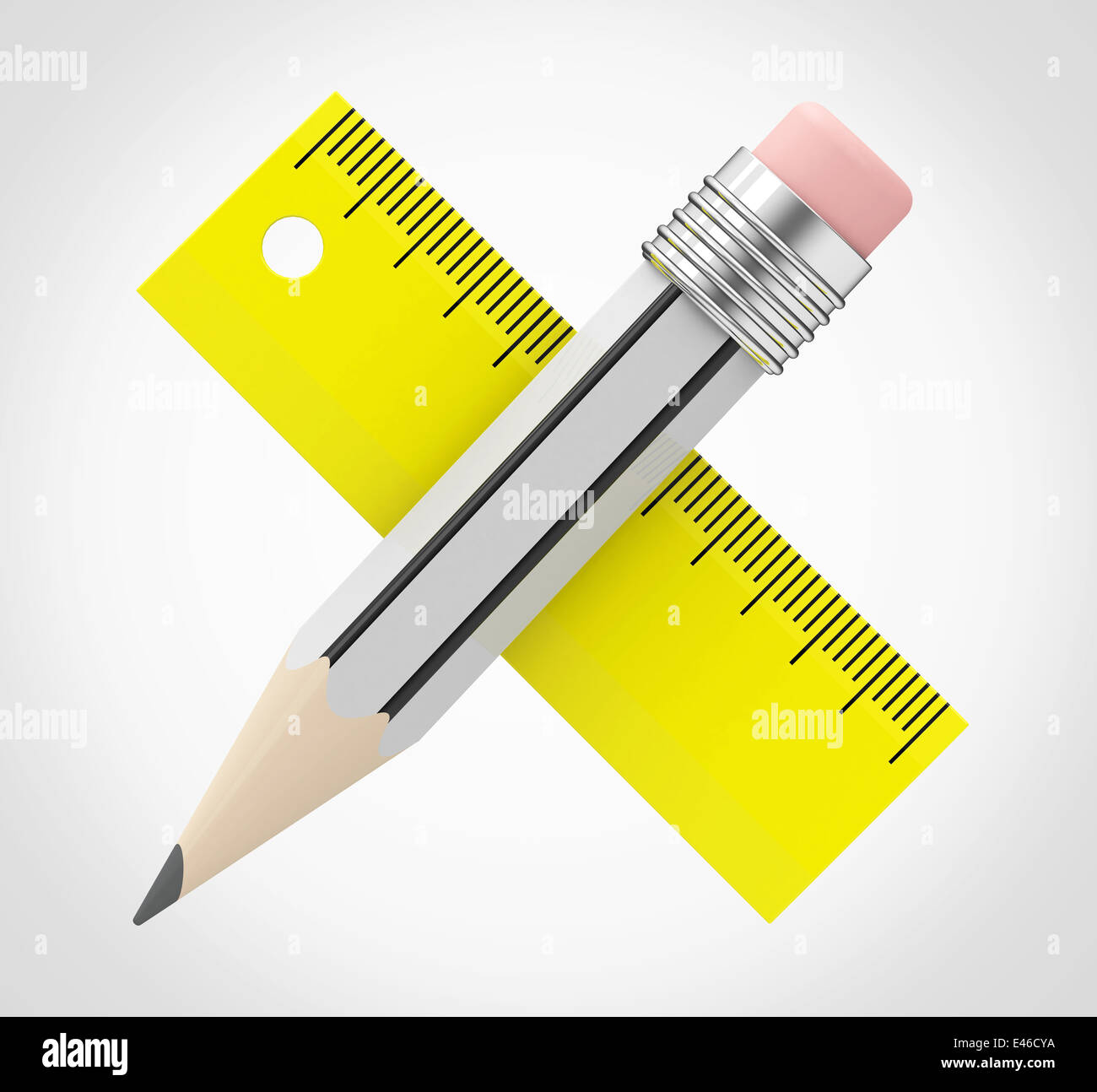 pencil and ruler Stock Photo - Alamy