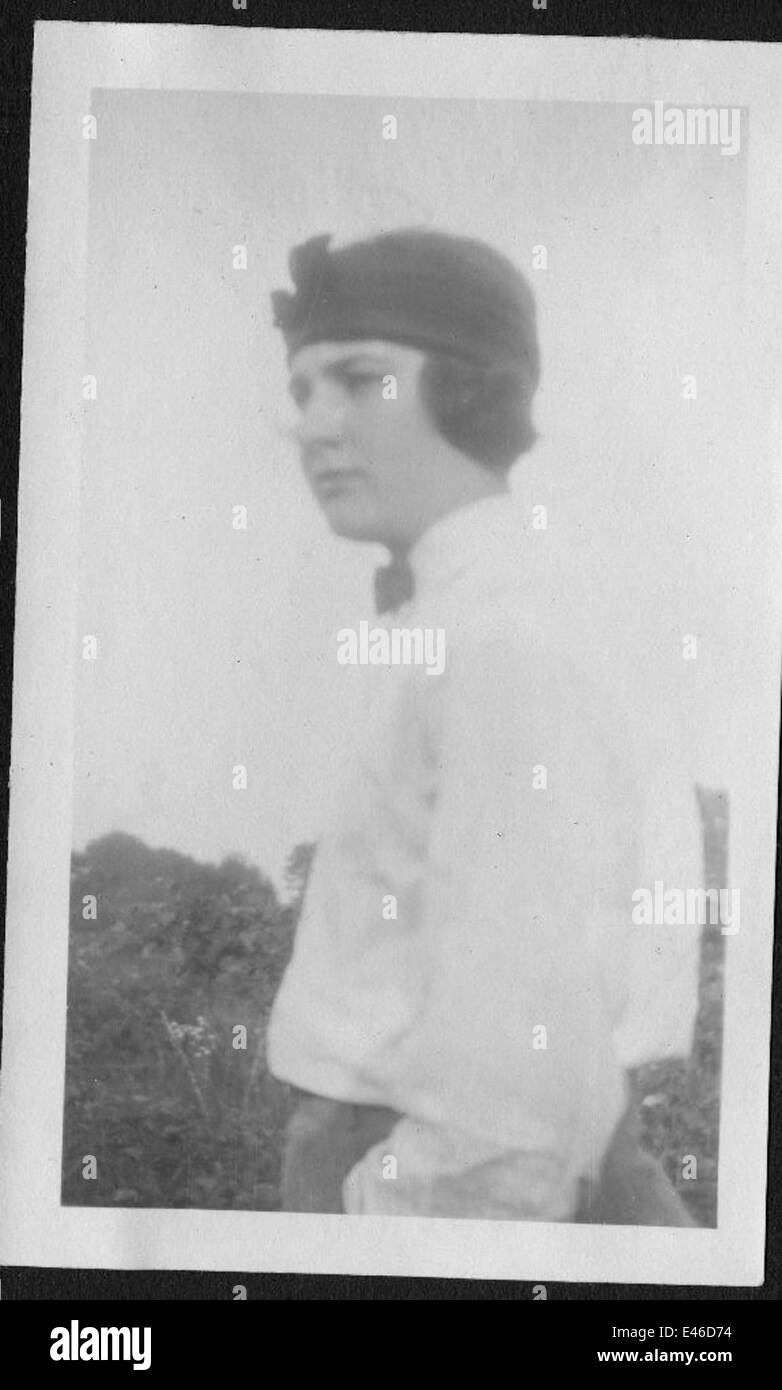 Helen Richey, an early female aviator, is seen standing outdoors in ...