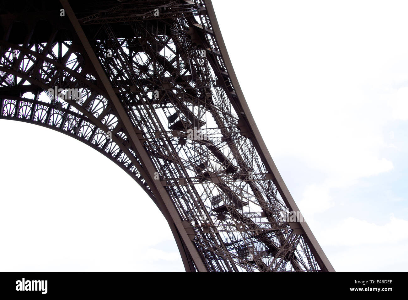 Detail of one of the legs of the Eiffel Tower, Paris, France - close up ...