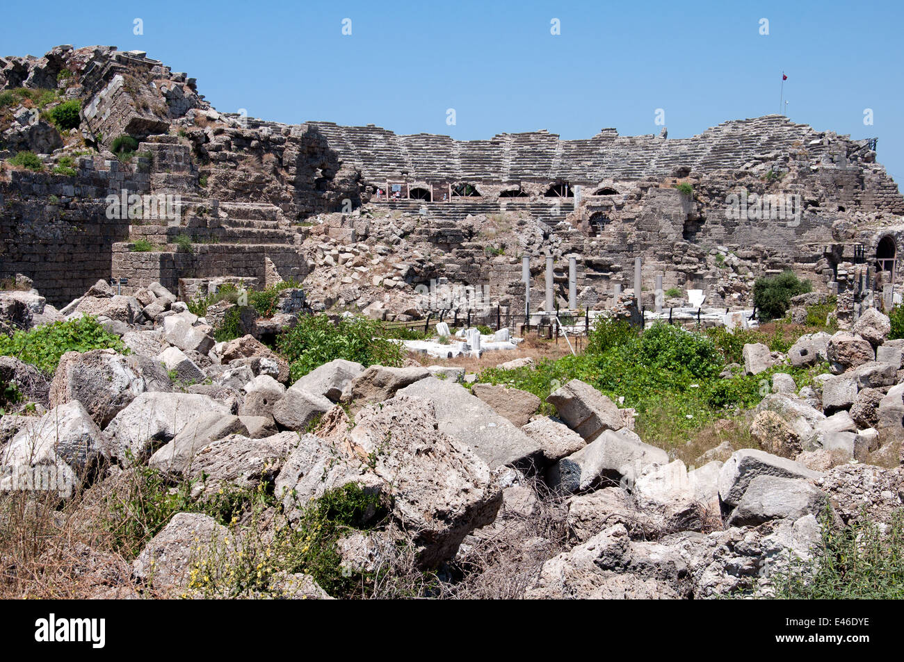 Amphitheater Side Turkey landmark resort theater stage arena ruins ...