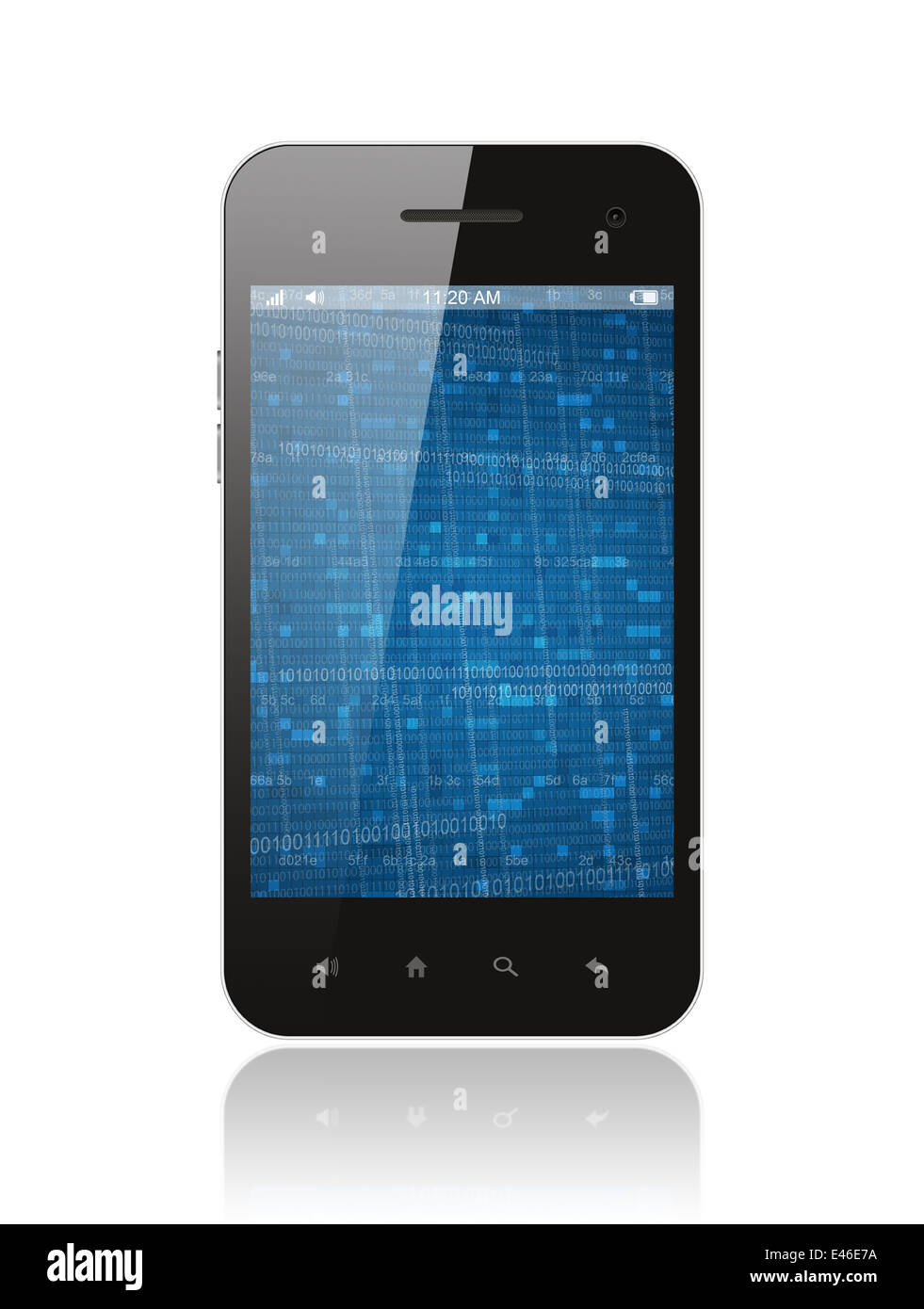 Smart phone with digital background on white Stock Photo - Alamy