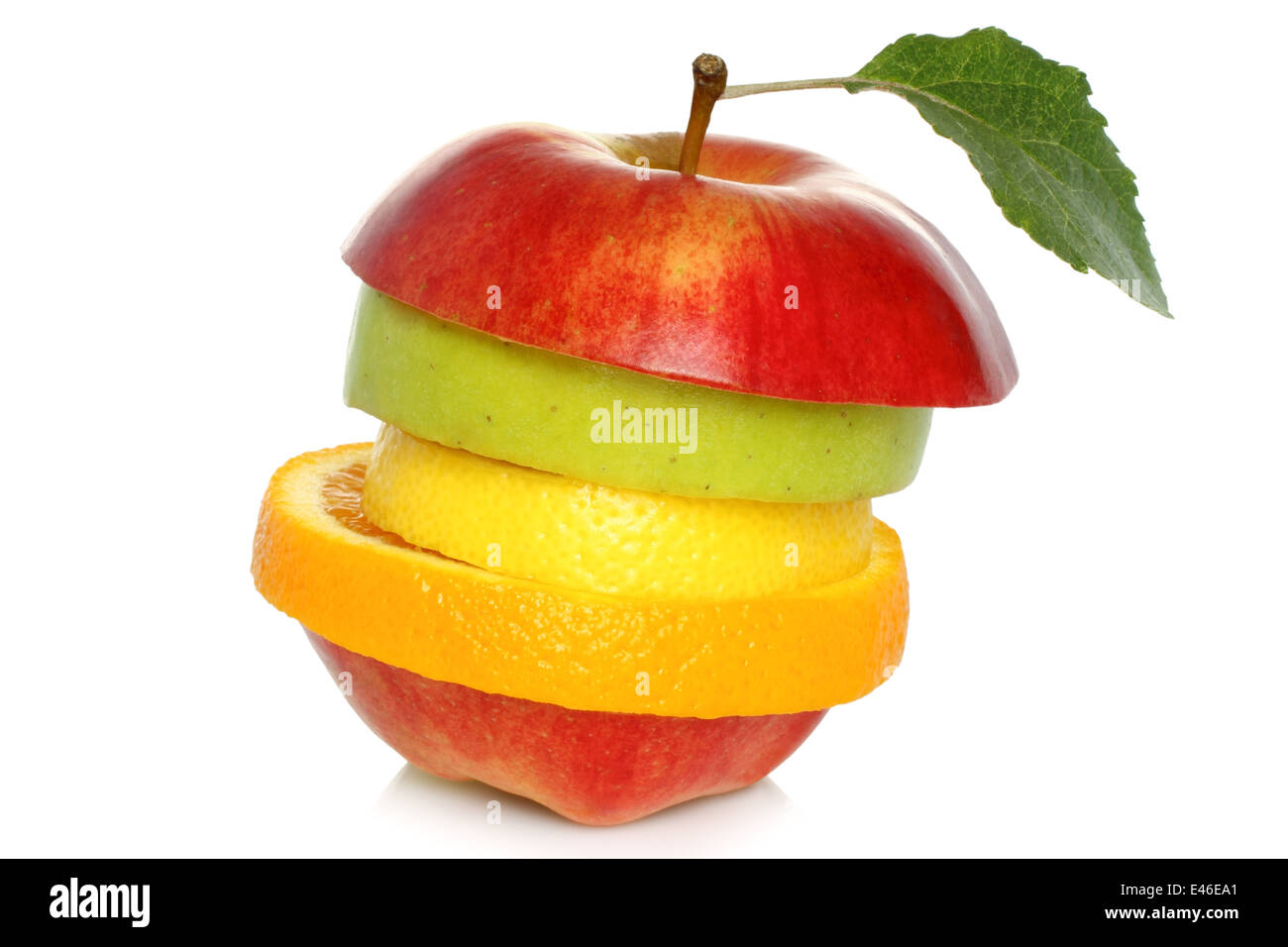 Mixed fruit on a white background Stock Photo - Alamy