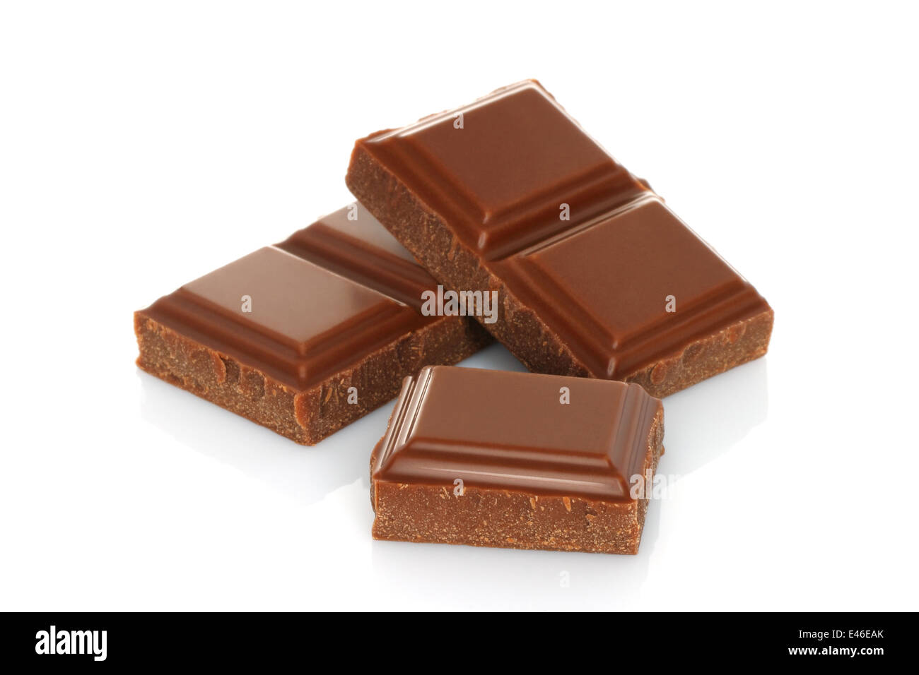 Broken chocolate bar isolated on white background Stock Photo - Alamy