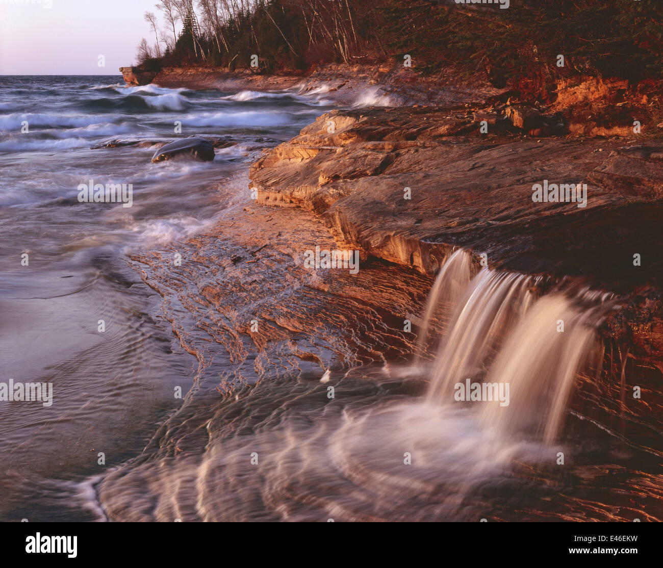 Miners Beach Falls & Waves Stock Photo - Alamy