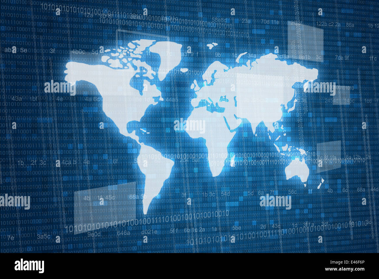 Map on digital background Stock Photo - Alamy