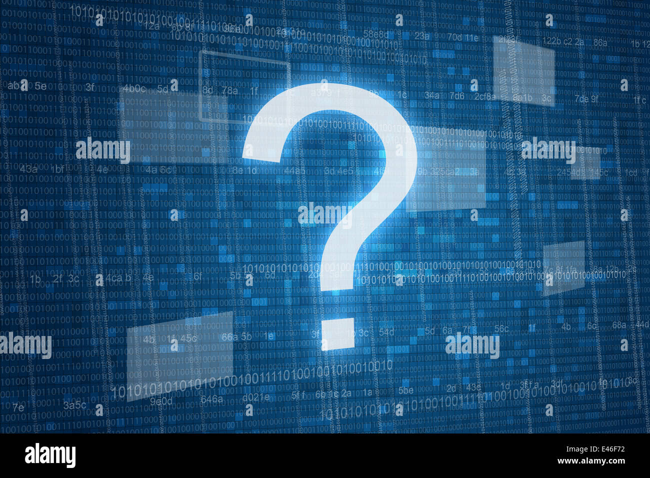 Question mark on digital background Stock Photo - Alamy