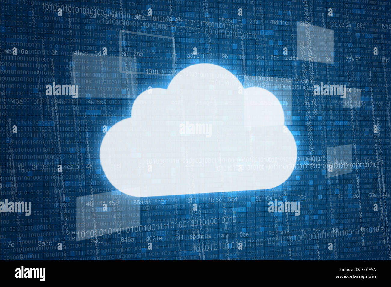 Cloud on digital background, cloud computing concept Stock Photo - Alamy