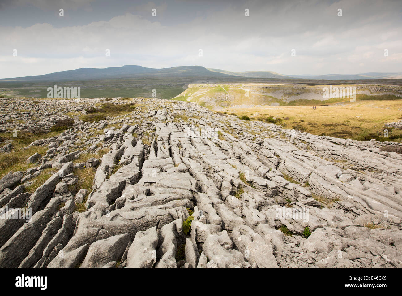 Limestone Pavement at Moughton above Helwith Bridge in the Yorkshire ...