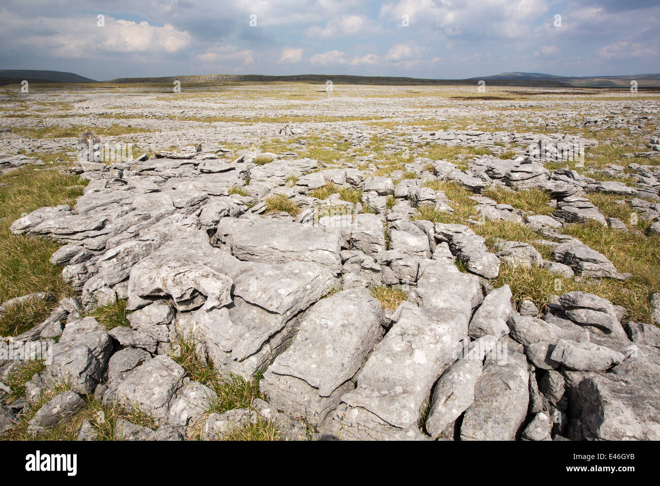 Limestone Pavement at Moughton above Helwith Bridge in the Yorkshire ...