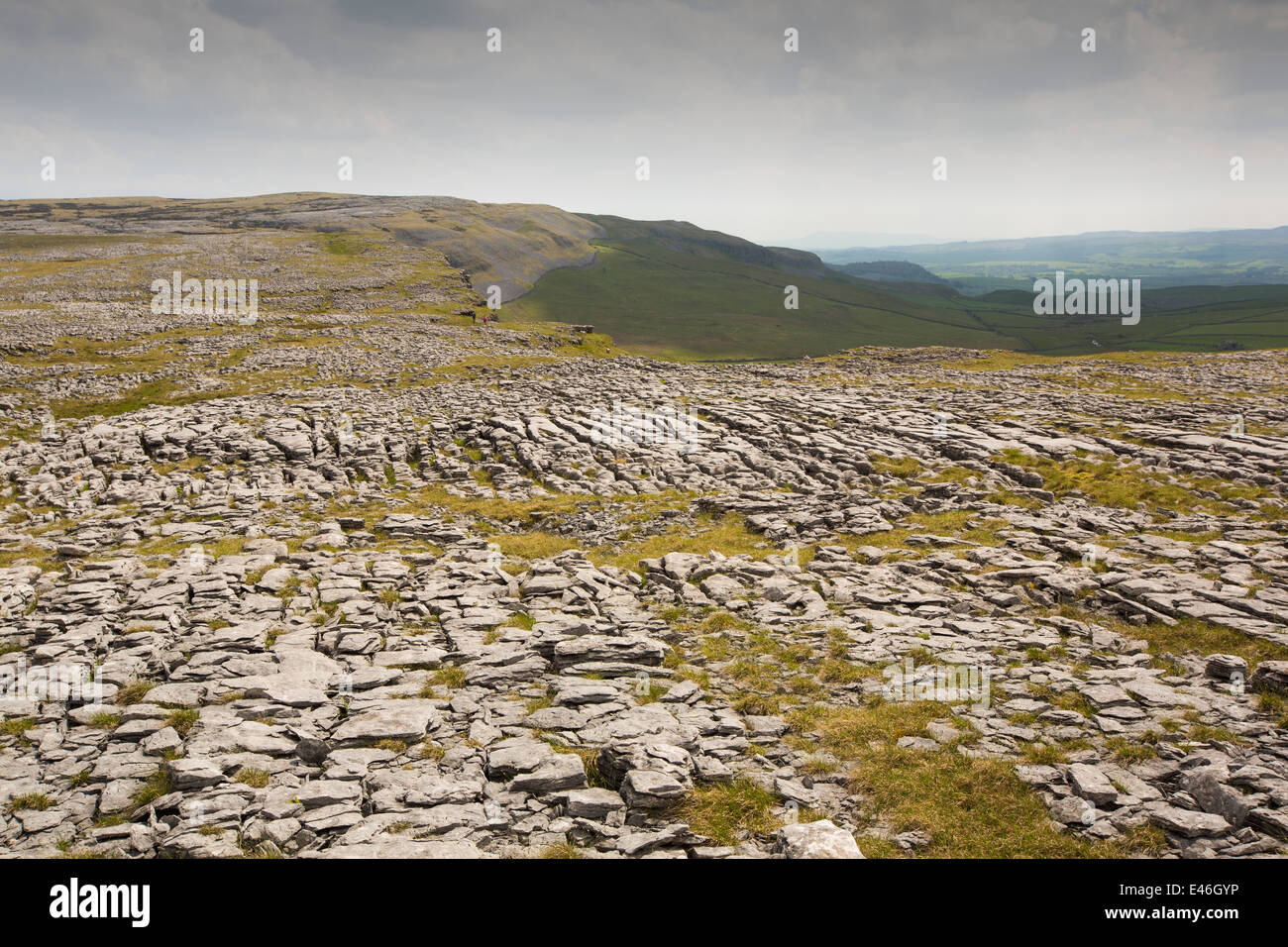 Limestone Pavement at Moughton above Helwith Bridge in the Yorkshire ...