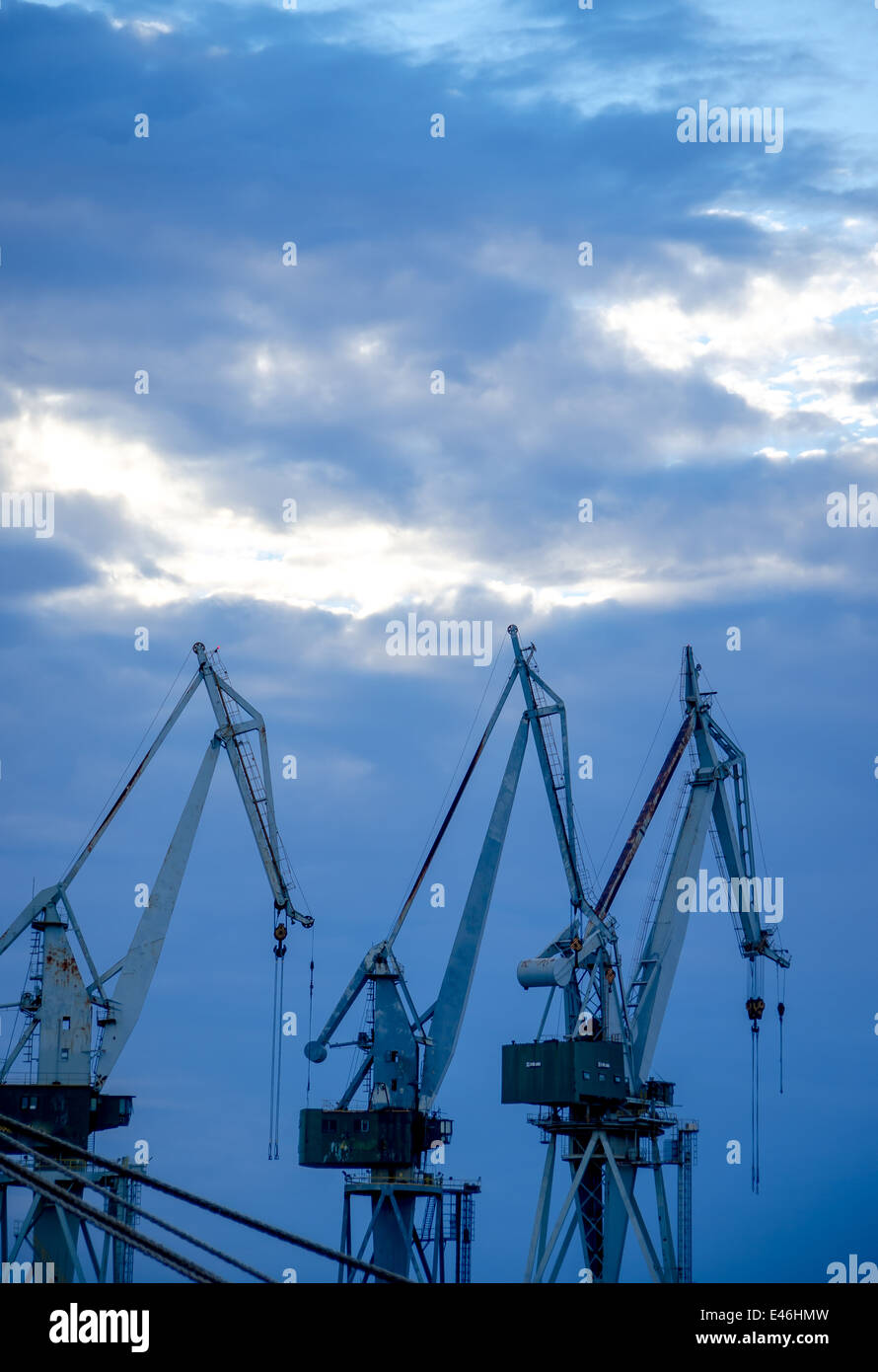 Harbor Cranes In Pula In Croatia Stock Photo - Alamy