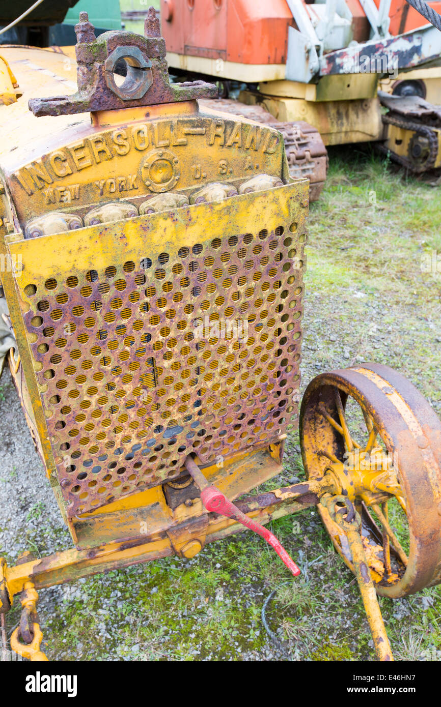 An old compressor at the Threlkeld mining museum, Lake District, UK ...