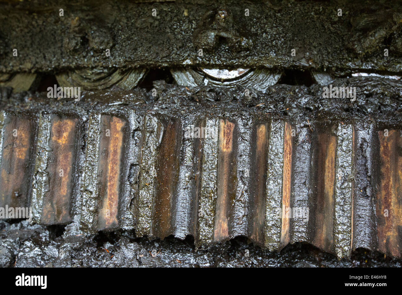 A rack and pinion turning platform on an old plant machine at the ...