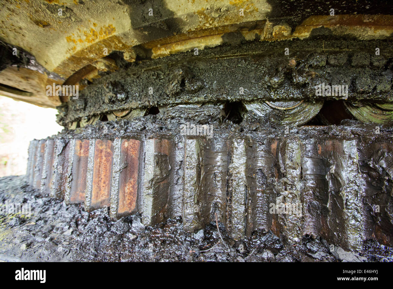 A rack and pinion turning platform on an old plant machine at the ...