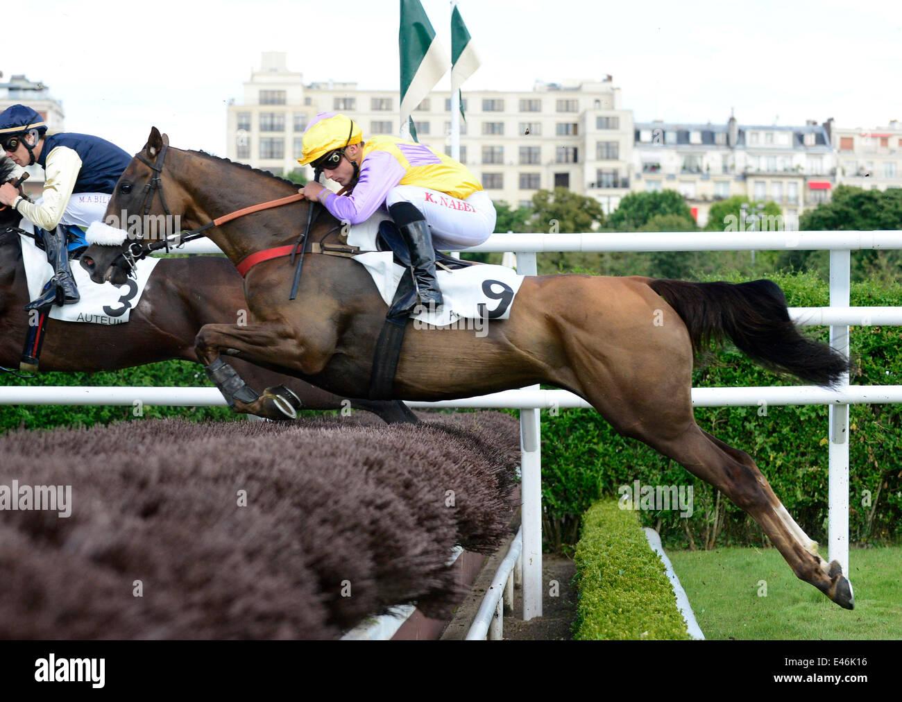 Auteuil Hippodrome, Paris, France. 25th June, 2014. Race 4 shows Gaelic ...