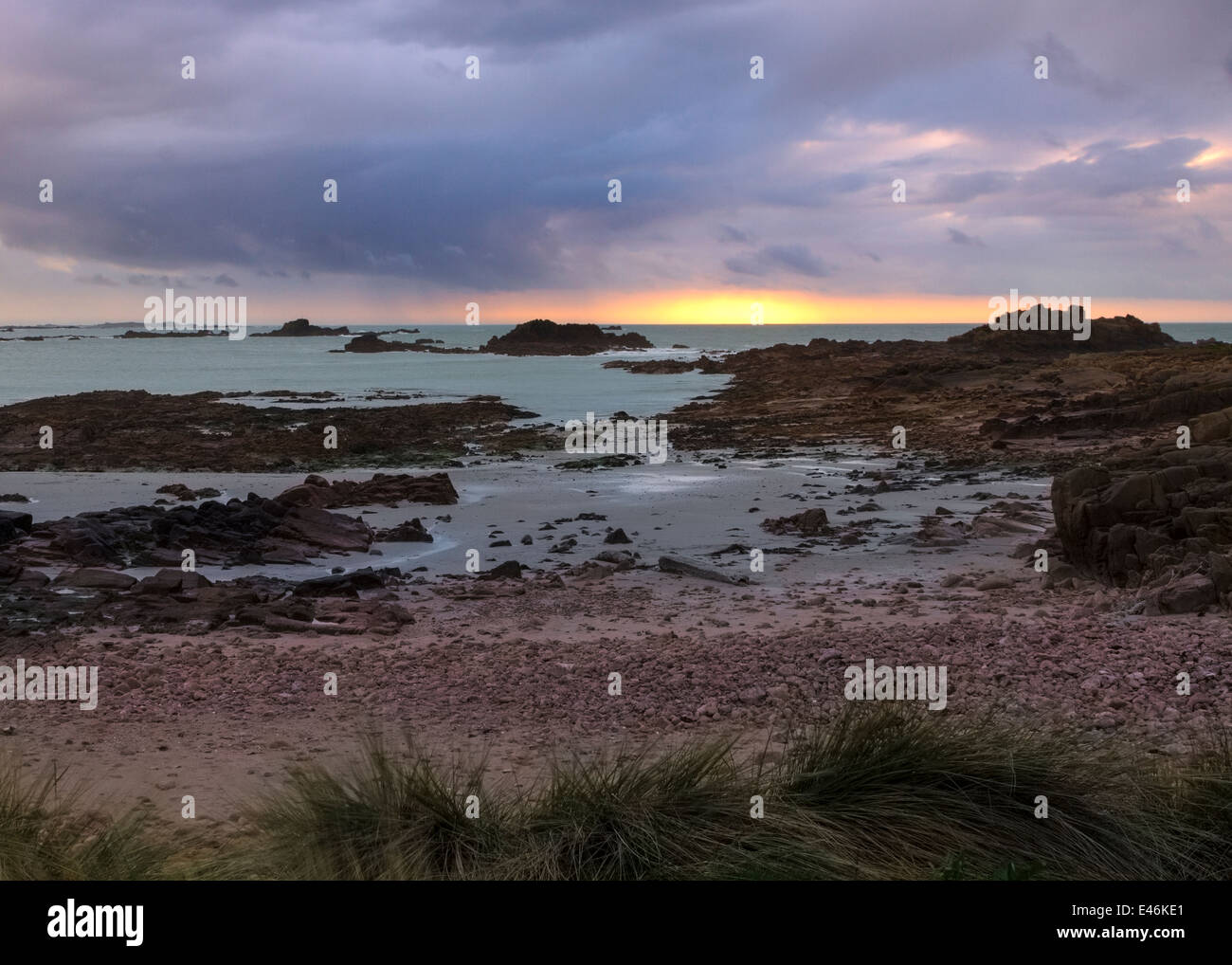 Sunset on guernsey english channel islands UK Stock Photo - Alamy