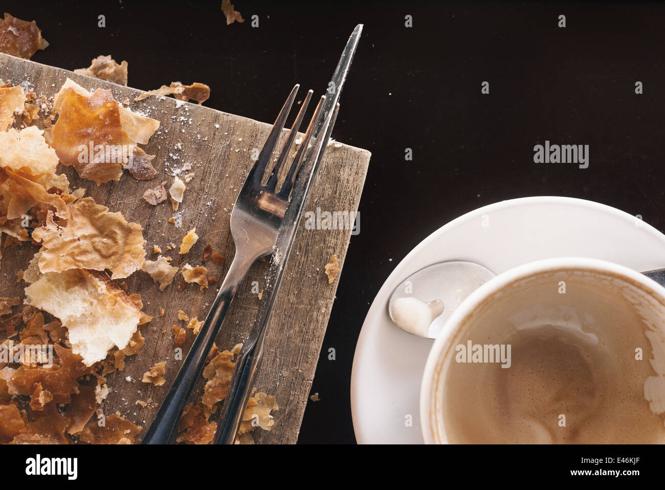 overhead view of my finished breakfast Stock Photo - Alamy