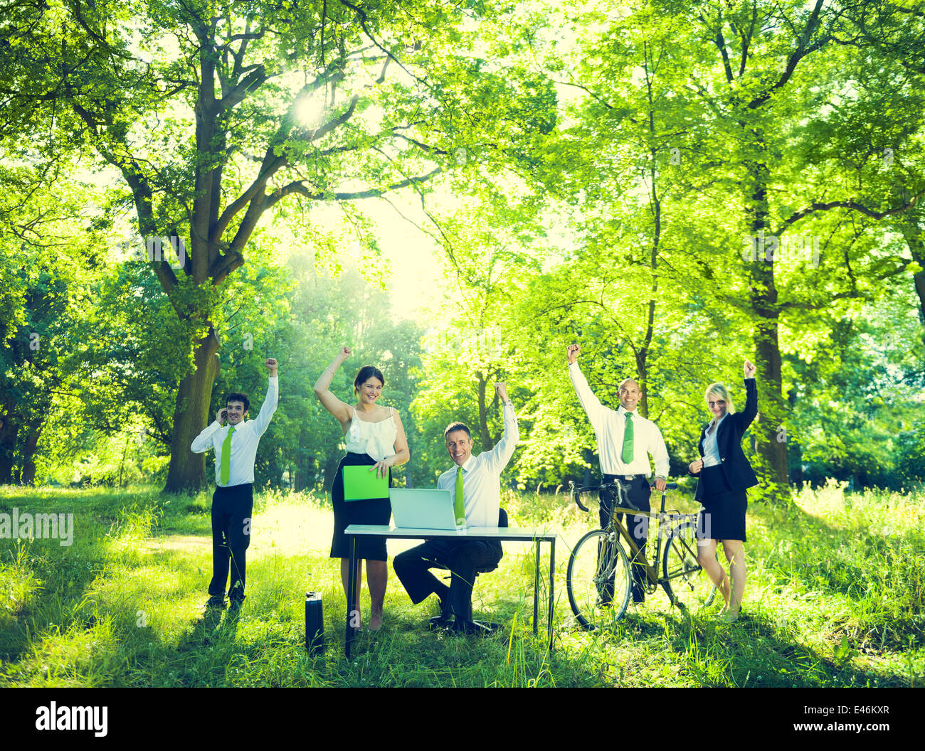 Green business team Stock Photo - Alamy