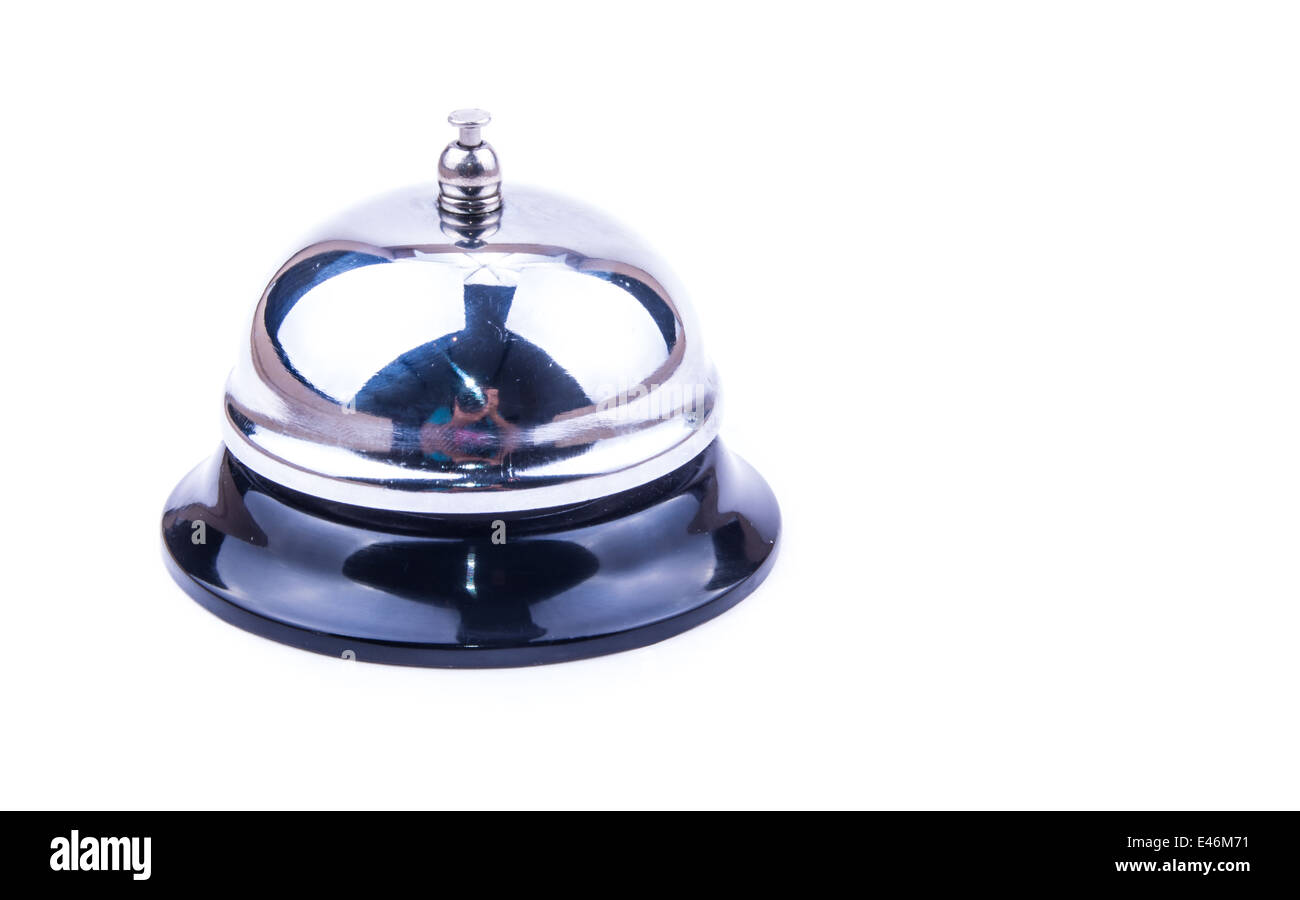 the metal restaurant bell for calling waiter or waitress to serve food ...