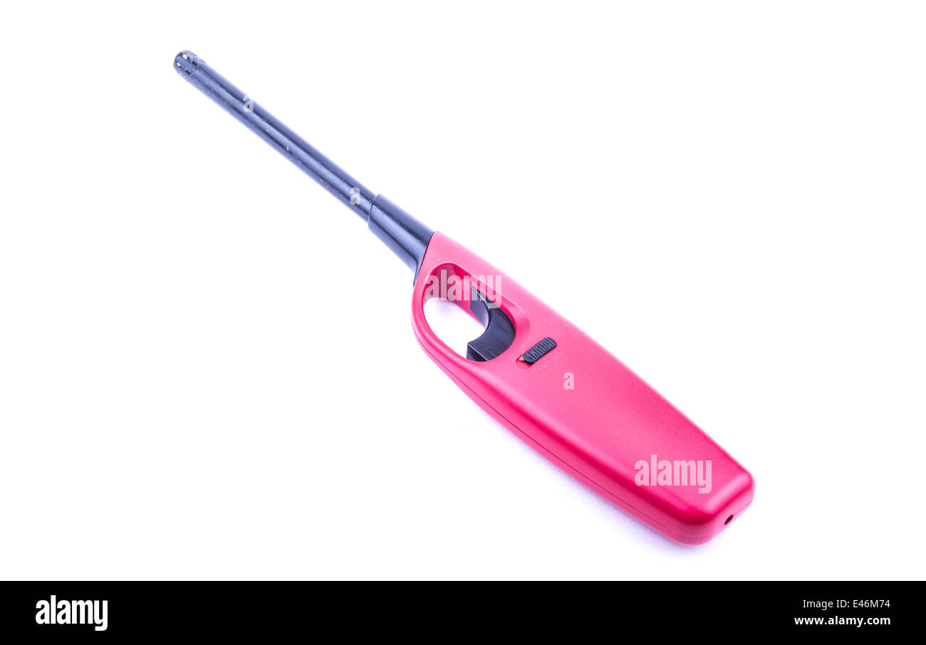 the isolated red lighter. the red lighter on the white background Stock ...