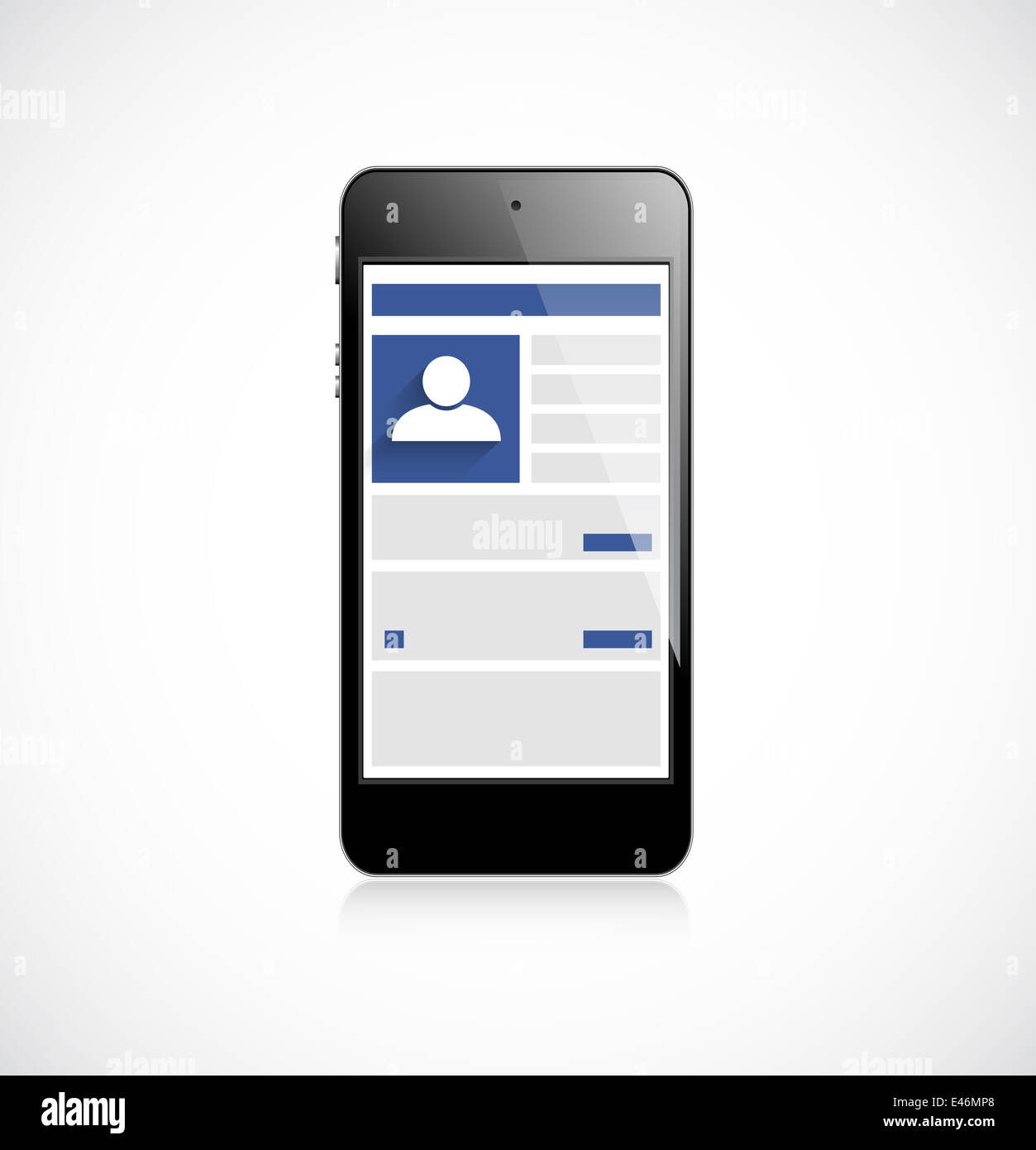 Screen mobile phone with social network app Stock Photo - Alamy