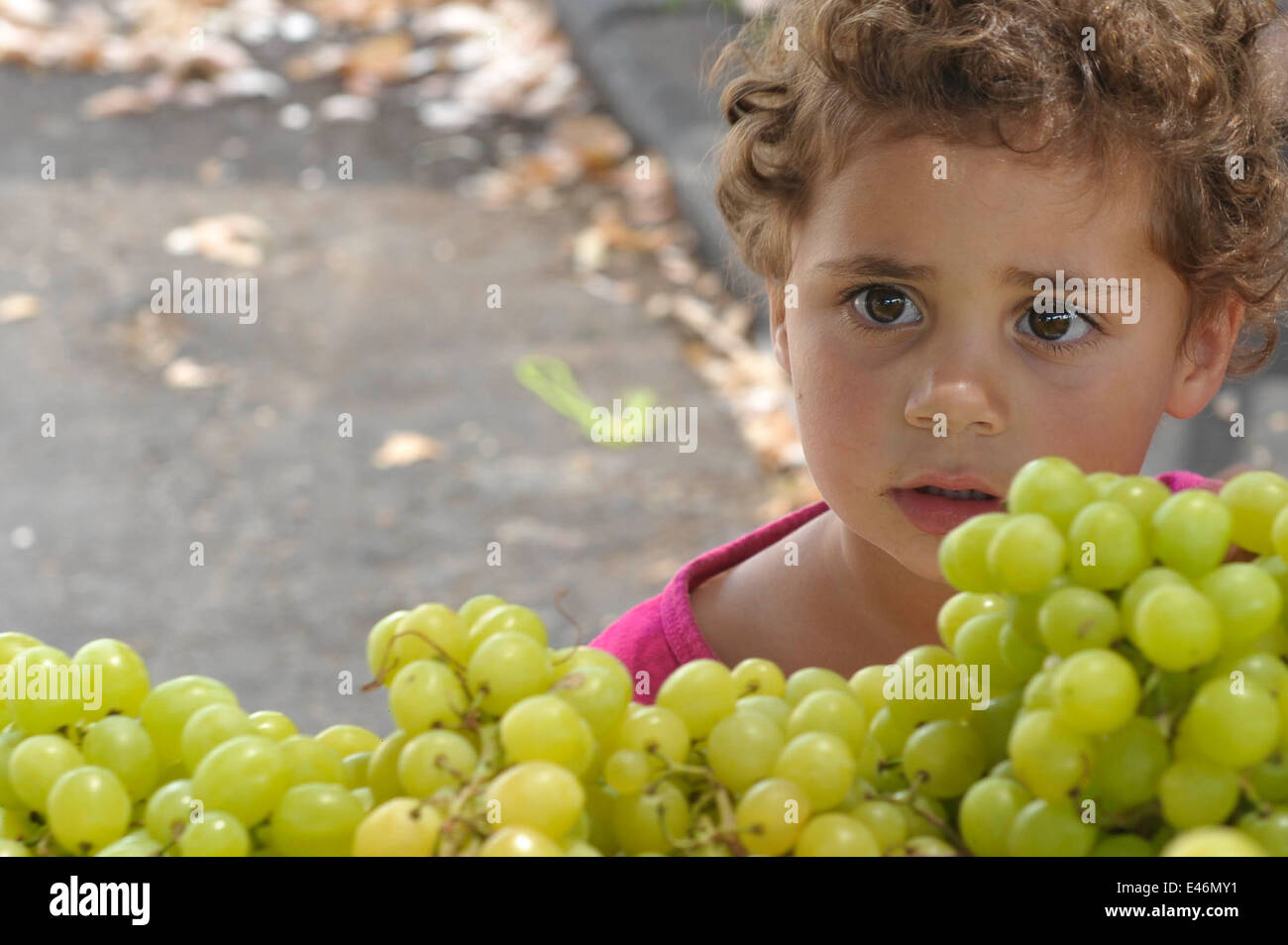 A young Druze girl at Hurfeish market, a Druze town in Israel Stock ...