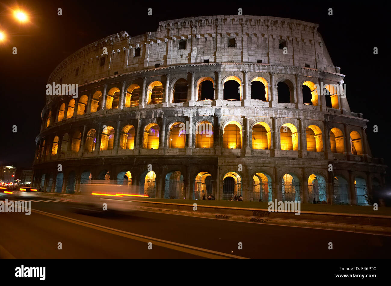 Colosseo in the night. Rome. Italy Stock Photo - Alamy