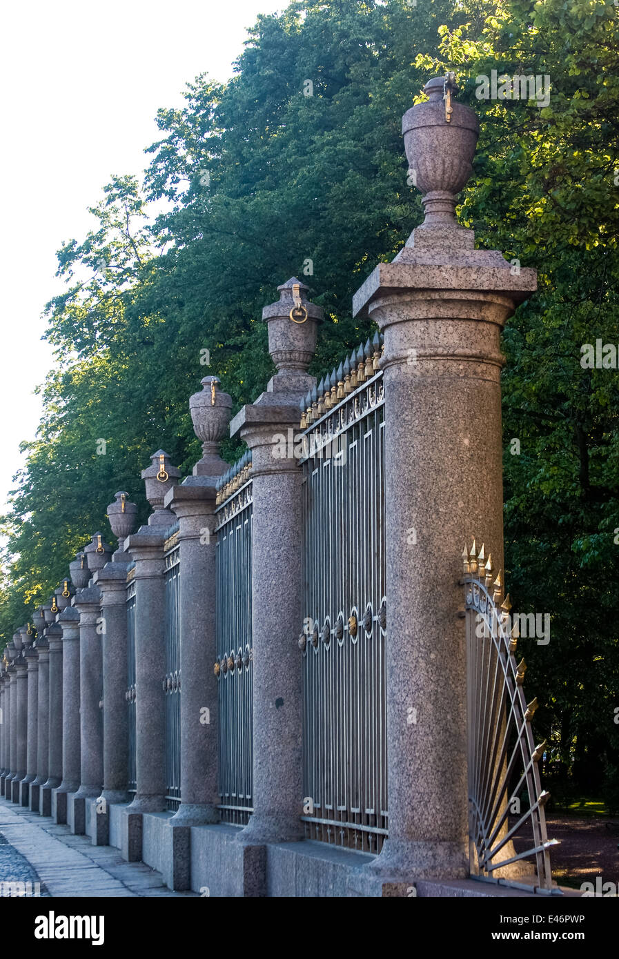 Garden Fence on the Bankment of the Neva River. The Summer Garden Stock ...