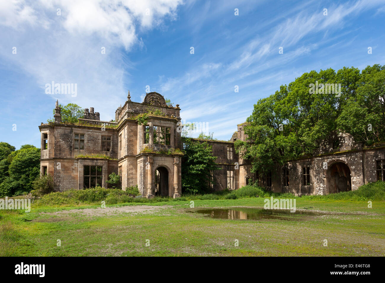 Poltalloch House, courtyard Stock Photo - Alamy
