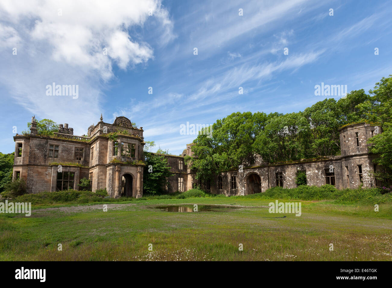 Poltalloch House, courtyard and stable block Stock Photo - Alamy