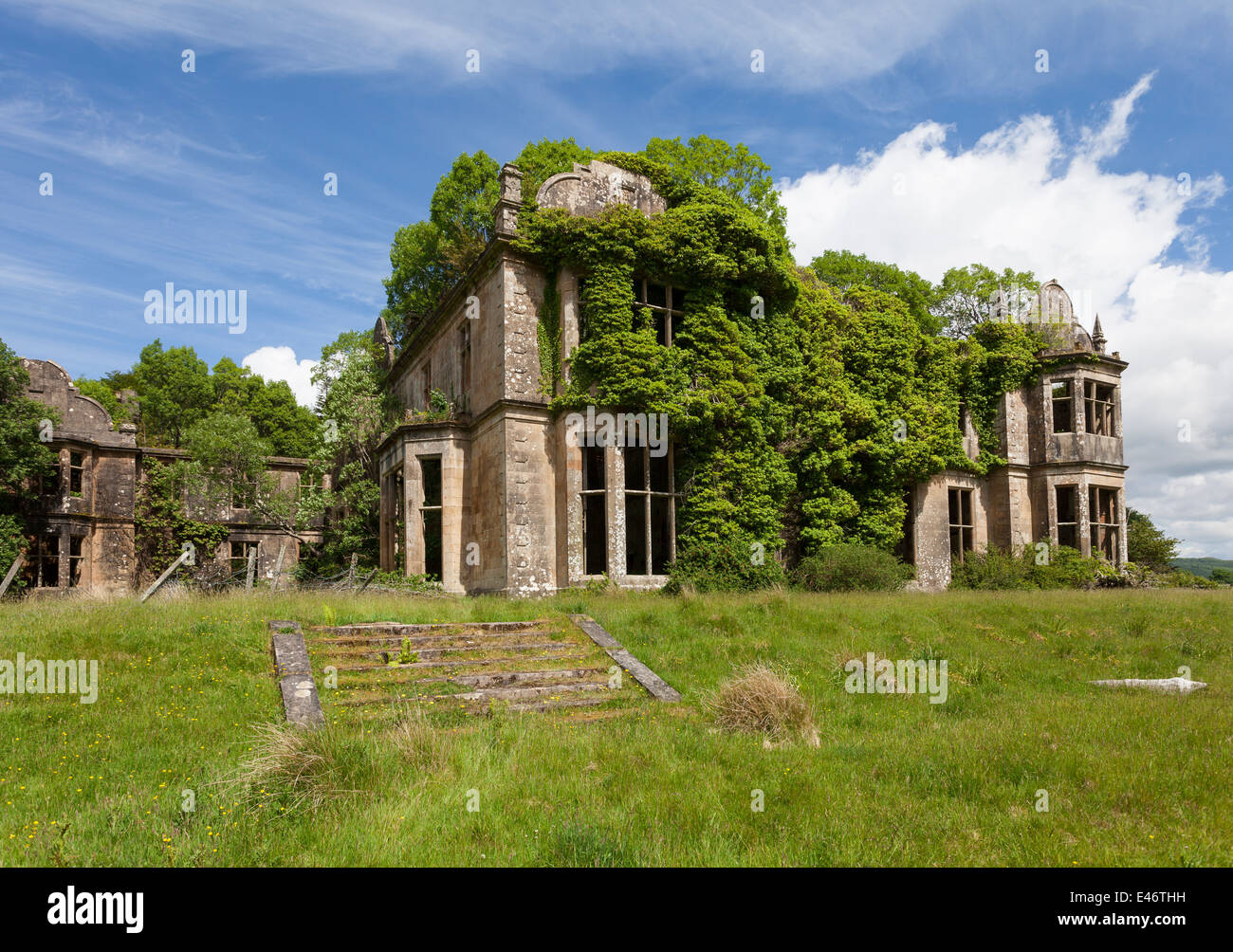 Poltalloch House, garden steps Stock Photo - Alamy