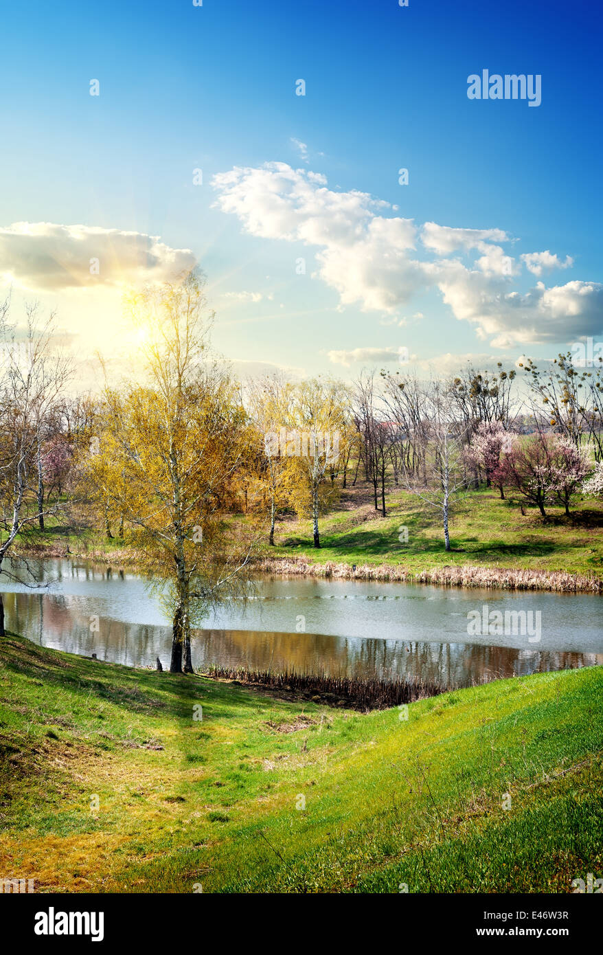 Spring landscapes blue sky hi-res stock photography and images - Alamy